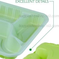 China Biodegradable Corn Starch Lunch Plate 7 9 Inch with Lid for School Students Children Disposable Eco Friendly for sale