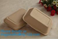 China Biodegradable Sugarcane Food Container 6 inch 450ml To Go Burger Box Eco Friendly Corn Starch for sale