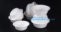 China Biodegradable Sugarcane Bagasse Bowl 7 inch 9 inch Food Grade Disposable Compostable Bowl with Lid for sale