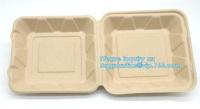 China Biodegradable 750ml Compartment Hinged Container Sugarcane Bagasse Food Takeout Box for sale