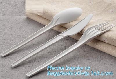 China Biodegradable PLA Cutlery Set Fork Spoon Knife 145mm 158mm 190mm EN13432 Certified Disposable Eco Friendly for sale