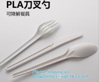 China Biodegradable PLA Cutlery Set Fork Spoon Knife 145mm 158mm 190mm EN13432 Certified Disposable Eco Friendly for sale