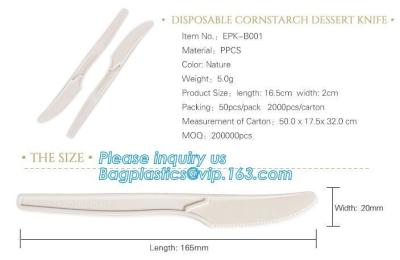 China Biodegradable CPLA Cutlery Set 6 Inch Knife Fork Spoon Compostable Tableware Eco Friendly Disposable Utensils for sale