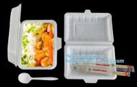 China Biodegradable Corn Starch Food Container 900ml with Lid Eco Friendly Takeaway Disposable for sale