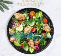 China 9 inch Round White Biodegradable Sugarcane Bagasse Dessert Plate 100% Compostable Disposable for sale
