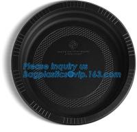 China 9 inch Round White Biodegradable Sugarcane Bagasse Dessert Plate 100% Compostable Disposable for sale