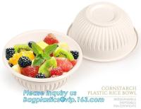 China 24 oz Biodegradable Corn Starch Soup Bowl with Lid 900ml Disposable White Round Takeaway Container for sale