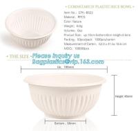 China 24 oz Biodegradable Corn Starch Soup Bowl with Lid 900ml Disposable White Round Takeaway Container for sale