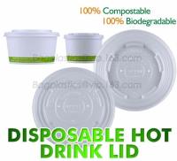 China Biodegradable Cornstarch CPLA Cup 6oz 175ml Eco Friendly Disposable Hot Drink Lid for sale