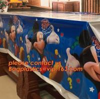 China Custom Printed Plastic Waterproof Halloween Table Cloth, custom printed plastic table cover sheet, Household Items Solid for sale