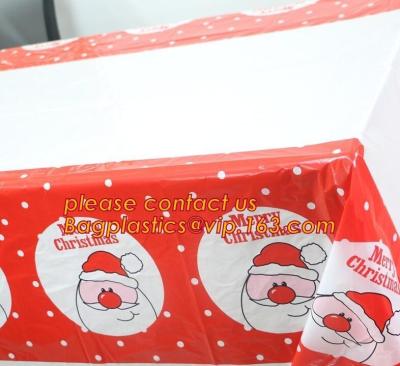 China Disposable Plastic Tablecloth 54x108 Inch Full Color Printed Party Table Cover for Events and Banquets for sale
