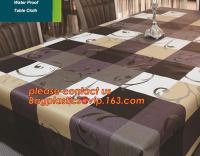 China PVC European Square Tablecloth Waterproof Oilproof Non Wash Plastic Pad with Velvet Anti Hot 54x108 Inch for sale