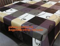 China PVC European Square Tablecloth Waterproof Oilproof Non Wash Plastic Pad with Velvet Anti Hot 54x108 Inch for sale