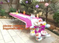 China Colorful Polka Dot Plastic Tablecloth 54x108 Inch Disposable PE Table Cover for Wedding Birthday Party Decoration for sale