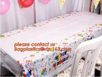 China Disposable Plastic PEVA Birthday Party Tablecloth 54x108 Inch Full Color Printed Snowflake Pattern for sale