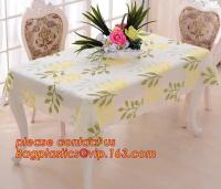 China Digital Printed PVC Non Woven Tablecloth Waterproof Oil Proof Plastic Table Cover 54x108 Inch for sale