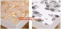 China Round PVC Table Cover Protector Desk Mat Transparent Plaid 54x108 Inch Custom Size for sale