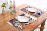 China Custom PVC Woven Decorative Table Mat Placemat 30x45cm Heat Resistant Dining Room Vinyl Placemats for sale