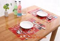 China Custom PVC Printed Placemat Heat Insulation Dining Table Mat 30x45cm for sale
