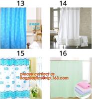 China Custom Logo Printed Shower Curtain 180x180cm Water Repellent Polyester Bath Curtain for sale