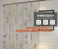 China Custom Printed Hookless Polyester Shower Curtain 180x180cm Cats Eye Grain Green for sale