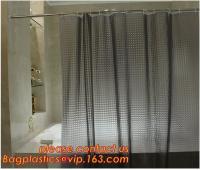 China Waterproof PEVA Shower Curtain 180x180cm Transparent Printed Polyester Fabric Bath Curtain for sale