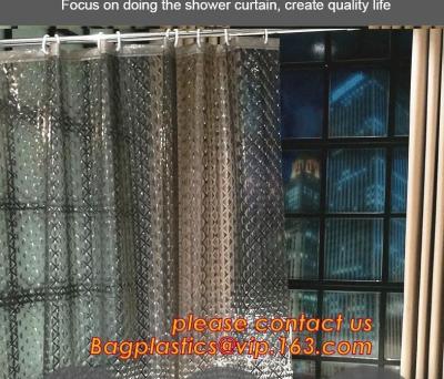 China Custom 3D Scenery Printing Polyester Shower Curtain 180x180cm with Cotton Hooks for sale