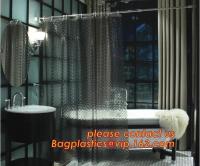 China Custom 3D Scenery Printing Polyester Shower Curtain 180x180cm with Cotton Hooks for sale