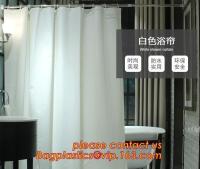 China PEVA Shower Curtain 180x180 cm Waterproof with 12 Oval Rings Dobby Printing for sale