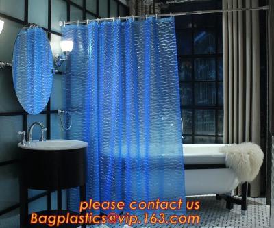 China Custom Polyester Shower Curtain Waterproof Fireproof 180x180cm PEVA Bathroom Curtain for sale