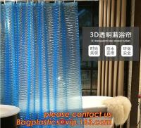 China Custom Polyester Shower Curtain Waterproof Fireproof 180x180cm PEVA Bathroom Curtain for sale