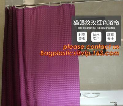 China PEVA Shower Curtain with Hooks 180x180cm Waterproof Disposable Bath Curtain for Hotel for sale