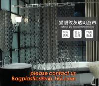 China PEVA Shower Curtain with Hooks 180x180cm Waterproof Disposable Bath Curtain for Hotel for sale