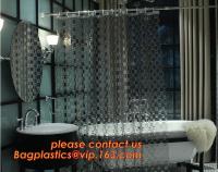 China PEVA Shower Curtain with Hooks 180x180cm Waterproof Disposable Bath Curtain for Hotel for sale