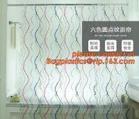 China PEVA Shower Curtain with Hooks 180x180cm Waterproof Disposable Bath Curtain for Hotel for sale