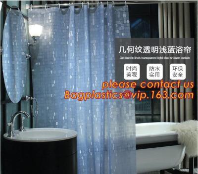 China Mould Proof Waterproof PVC Shower Curtain with Trellis Design 180x180cm Custom Printed for sale