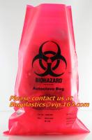 China Biohazard Autoclavable Waste Bags 65x50cm Red LDPE Medical Specimen Bags for sale