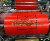 China Red Biohazard Waste Bags 30x43 Inch 3.2 Mil Heavy Duty Medical Disposal Bags for sale