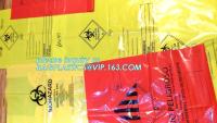 China LLDPE Medical Waste Bags 30x43 Inch 3.2 Mil Red Biohazard Disposal Bags for Hospitals for sale