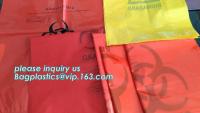 China LLDPE Medical Waste Bags 30x43 Inch 3.2 Mil Red Biohazard Disposal Bags for Hospitals for sale