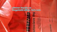 China Medical Biohazard Waste Bags 30x43 Inch Red Autoclavable Specimen Transport Bags for sale