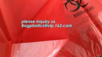 China Medical Biohazard Waste Bags 30x43 Inch Red Autoclavable Specimen Transport Bags for sale