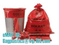China Biohazard Waste Bags 30x43 Inch Red Medical Waste Disposal Bags Heavy Duty 3.2 Mil LLDPE for sale