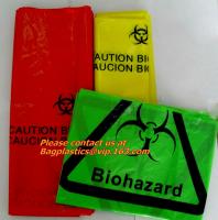 China Red Biohazard Waste Bags 30x43 Inch 3.2 Mil Heavy Duty Medical Infectious Disposal Bags for sale