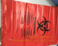 China Medical Waste Bags 30x43 Inch 3.2 Mil Red Biohazard Disposal Bags for Hospital Use for sale