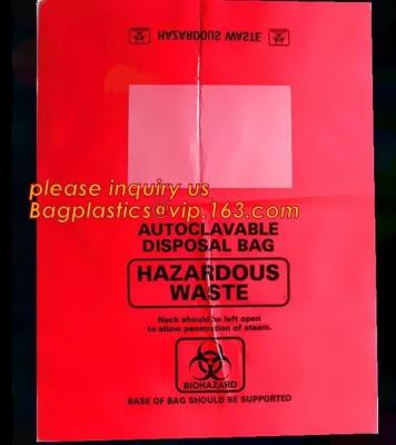 China Biodegradable Biohazard Medical Waste Disposal Bag 65x50cm Extra Large Capacity Drawtape for sale