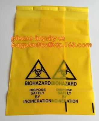 China Extra Large Biohazard Drawtape Trash Bag 65x50cm Coreless Roll Plastic Garbage Bag for Hospital Use for sale