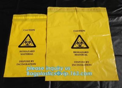 China HDPE Biohazard Drawstring Garbage Bag 65x50cm Heavy Duty Medical Waste Disposal for sale