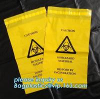 China HDPE Biohazard Drawstring Garbage Bag 65x50cm Heavy Duty Medical Waste Disposal for sale