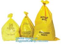 China PE Biohazard Waste Bag Heavy Duty 30x43 Inch 3.2 Mil Medical Disposal Sacks on Roll for sale